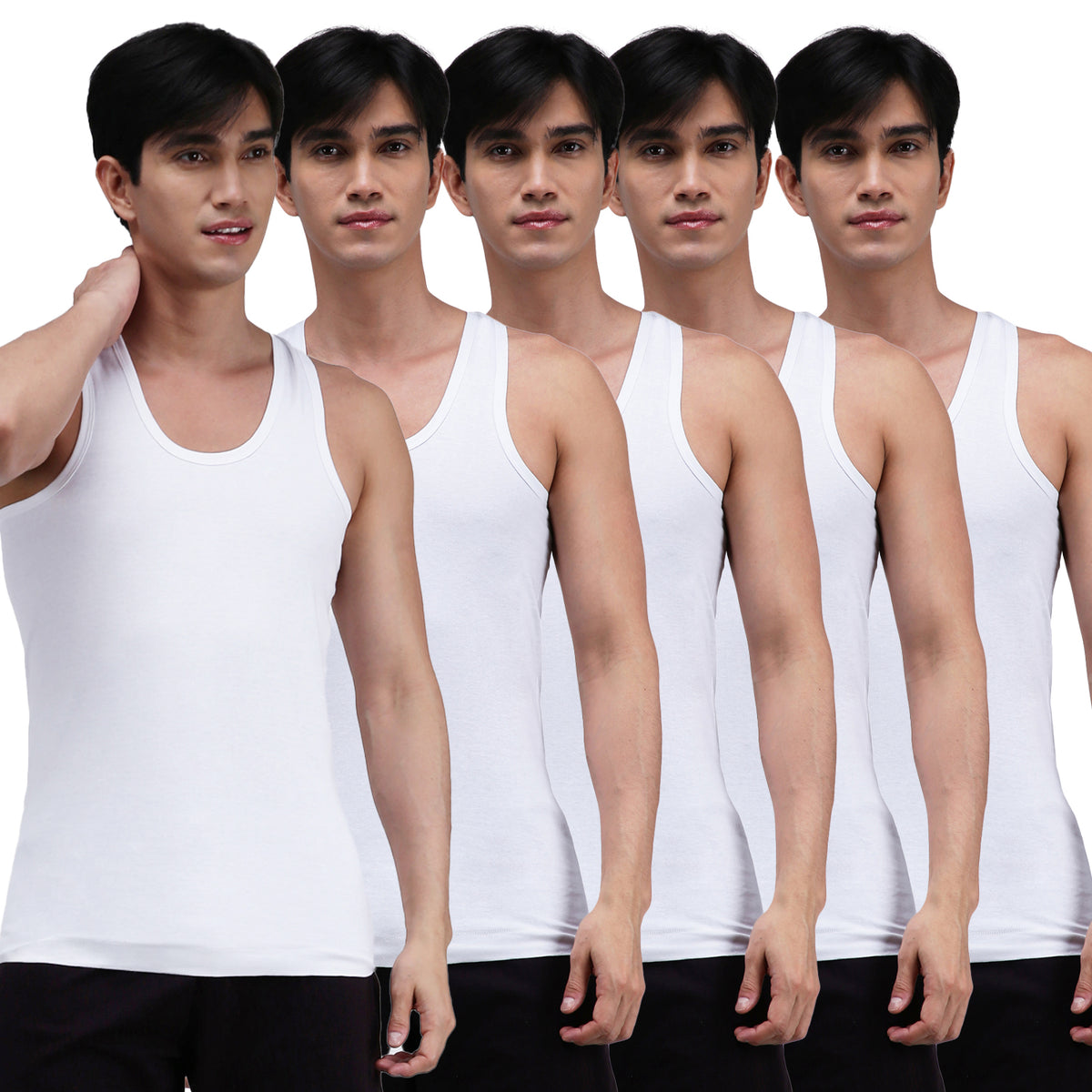 Buy Now Amul Comfy Men's Cotton U Neck Vest Pack of 5